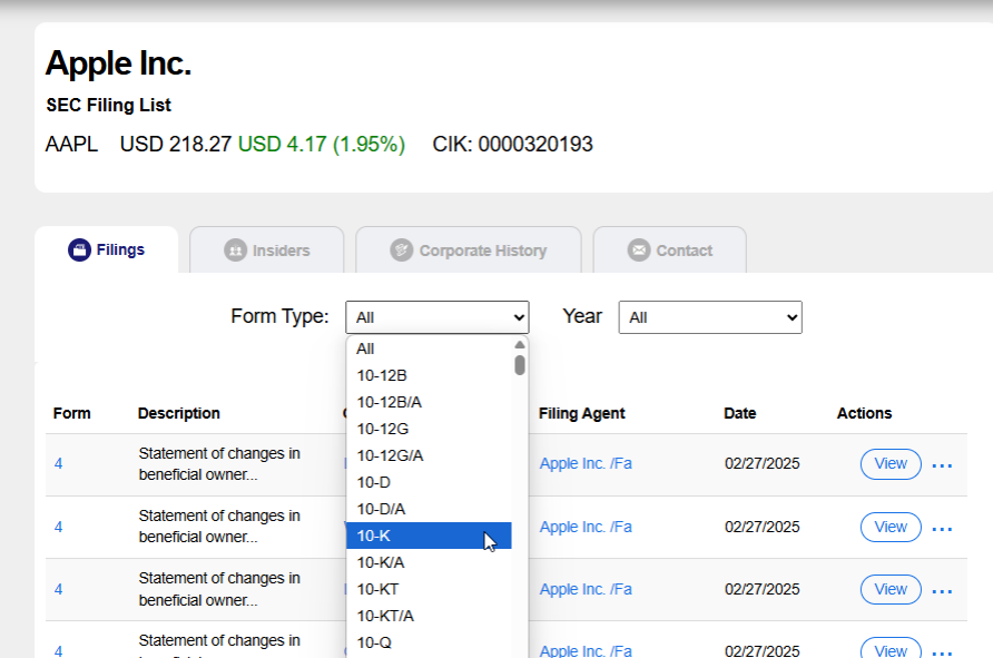 Blog - SEC Filing Data